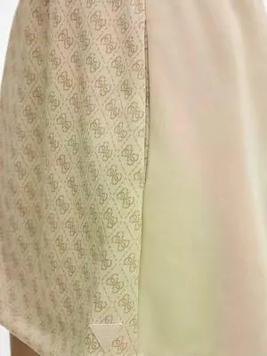 Guess Monogram Print Panelled Mini Skirt