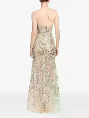Elie Saab Sequin Embroidered Halterneck Maxi Dress