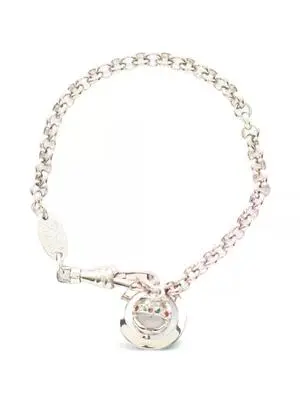 VIVIENNE WESTWOOD Petite Orb Rhinestone Bracelet - Silver