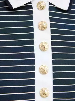 Guess Horizontal-stripe Polo-collar Mini Dress