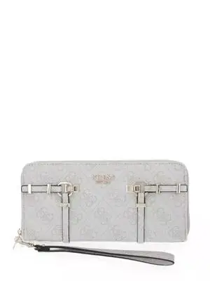 Guess Monogram-print Buckled Wallet - Grey