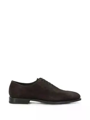 FERRAGAMO Suede Almond-toe Lace-up Shoes
