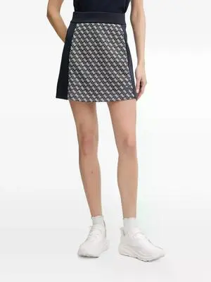 Guess Monogram-print Panelled Mini Skirt - Blue
