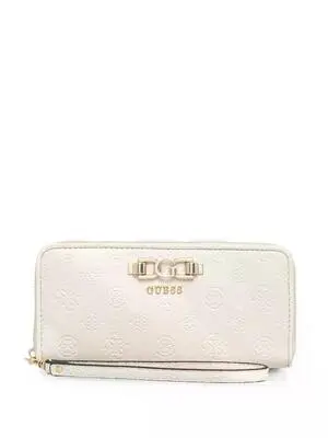 Guess Anise Logo-embossed Zip-around Wallet - Neutrals