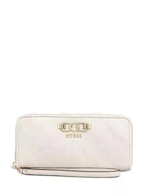 Guess Anise Logo-embossed Zip-around Wallet - Neutrals