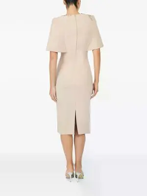 Jenny Packham Juniper Crystal-embellished Cape-sleeve Dress - Neutrals
