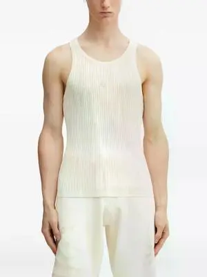 Filling Pieces Ribbed Logo-embroidered Tank Top - Neutrals