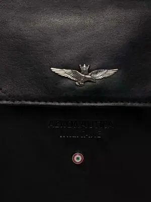 AERONAUTICA MILITARE Logo Plaque Leather Belt Bag