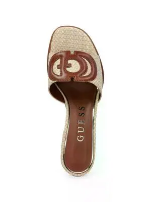Guess Cerinna Logo-plaque Woven Block Heel Sandals
