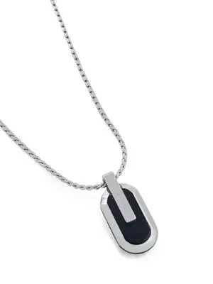 Guess Logo-engraved Tag-pendant Necklace