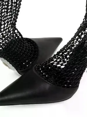 Rene Caovilla Crystal-embellished Mesh Pumps