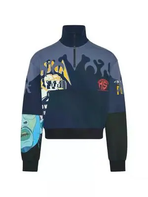 MARINE SERRE Patchwork Jersey Sweater With Graphic Print