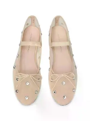 LOEFFLER RANDALL Leonie Crystal-embellished Ballet Flats - Neutrals