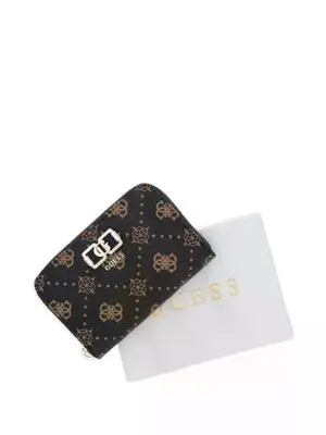 Guess Emelie Logo-print Zip-around Wallet - Black