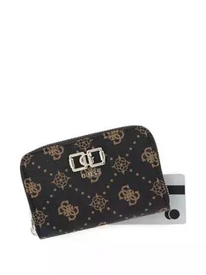 Guess Emelie Logo-print Zip-around Wallet - Black