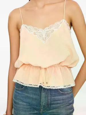 Chloé Lace Trimmed Silk Top