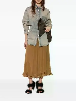 Moschino Ruffled Midi Skirt - Brown