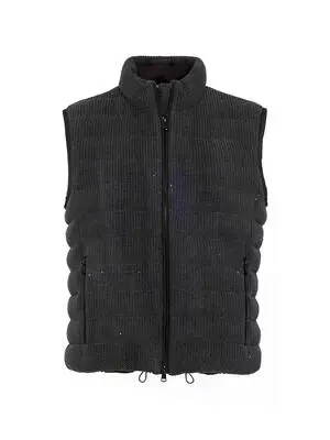 Brunello Cucinelli Quilted Ribbed-knit Gilet - Grey