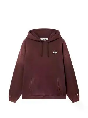 GOLDEN GOOSE Distressed Logo Hoodie - Brown