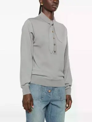 Valentino Garavani Tie-neck Button-up Polo Shirt