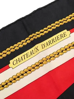 Hermès 1960-1980 Chateaux D Arriere Silk Scarf 90 Scarves - Black