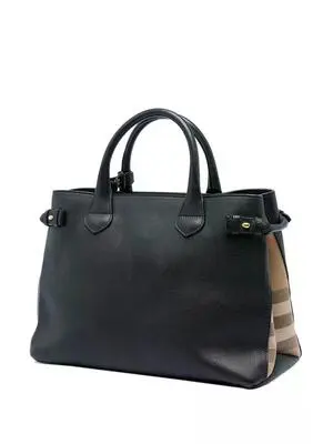 Burberry 2000-2017 Medium Leather And House Check Banner Satchel