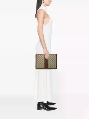 Gucci 2016-2026 Gg Supreme Web Ophidia Clutch Bag