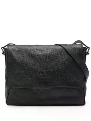Gucci 2016-2026 Guccissima Messenger Bag Crossbody Bag - Black