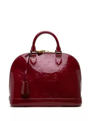 LOUIS VUITTON 2015 Monogram Vernis Alma Pm Handbag - Red