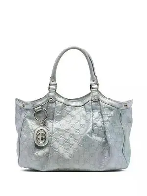 Gucci 2016-2026 Medium Metallic Guccissima Sukey Tote Bag - Silver
