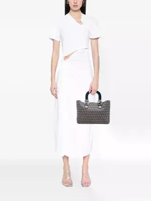 Fendi 2000-2010 Small Zucchino Canvas Twins Tote Bag - Grey