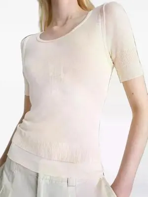 LEMAIRE Ribbed Knit Short Sleeve Top - Neutrals