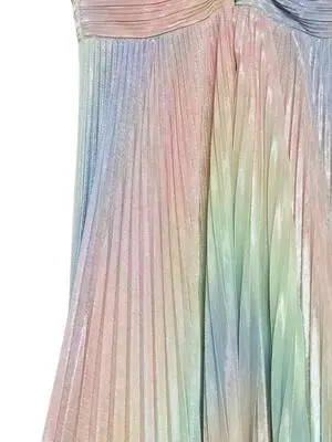 ALLURE Pleated Metallic-effect Maxi Dress