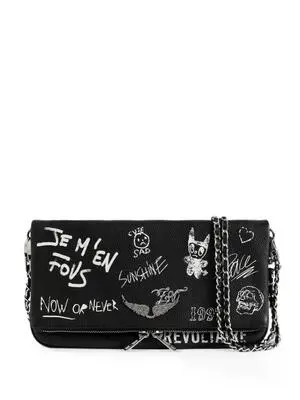 Zadig&Voltaire Rock Arty Tag Clutch In Grained Leather