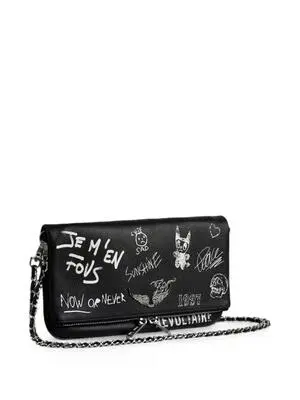 Zadig&Voltaire Rock Arty Tag Clutch In Grained Leather