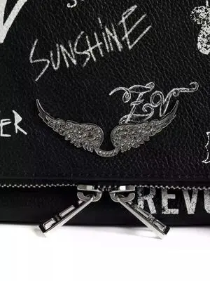 Zadig&Voltaire Rock Arty Tag Clutch In Grained Leather