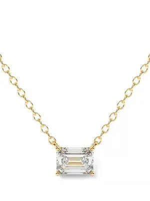 Diamond Essentials 14k Yellow Emerald-cut Diamond Solitaire Pendant Necklace - Gold