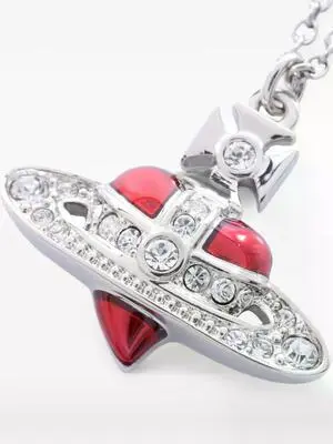 VIVIENNE WESTWOOD 2020s Diamante Heart Orb Necklace - Silver