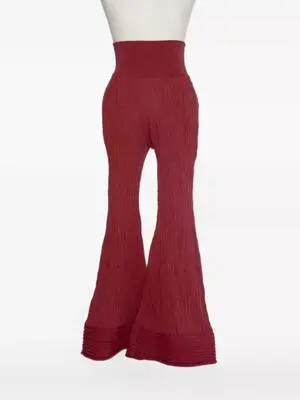 MULLER OF YOSHIOKUBO Textured Knit Flared Trousers - Red