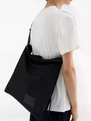 JIL SANDER Soft Rolled Shoulder Bag - Black