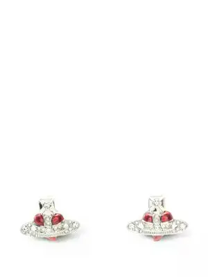 VIVIENNE WESTWOOD Diamante Heart Orb Earrings - Silver