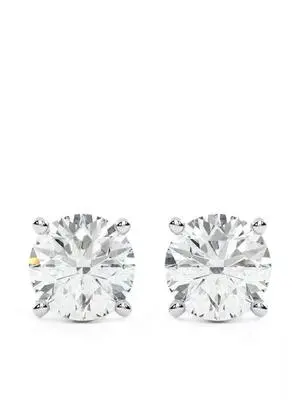 DIAMOND ESSENTIALS Lab-grown Diamond Solitaire Stud Earrings - Silver