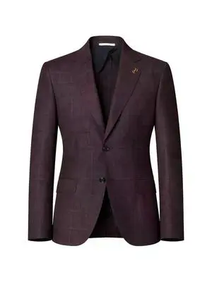 Pal Zileri Check-pattern Notched-lapel Blazer - Red