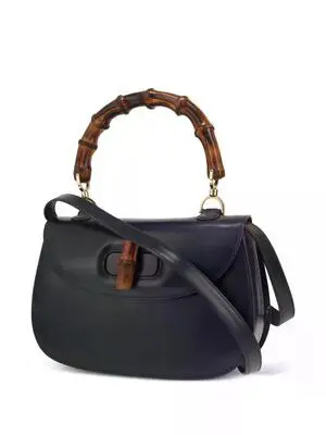Gucci 1990s Bamboo Top-handle Shoulder Bag - Blue
