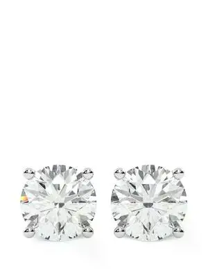 Diamond Essentials 14k White Gold Laboratory-grown Diamond Stud Earrings - Silver