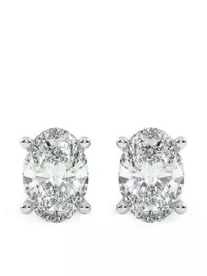 DIAMOND ESSENTIALS 0.50 Carat Oval-cut Diamond Earrings - Silver
