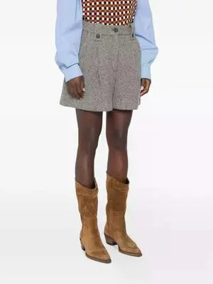 GOLDEN GOOSE Tweed-effect Pleated Shorts