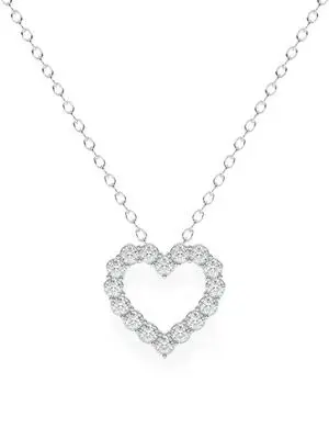 DIAMOND ESSENTIALS Lab-grown Diamond Heart Necklace - Silver