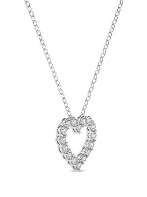 Diamond Essentials Lab-grown Diamond Heart Pendant Necklace In 14k White Gold
