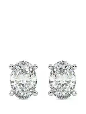 DIAMOND ESSENTIALS Diamond Essentials 14Kt White Gold Oval-Cut Diamond Earrings